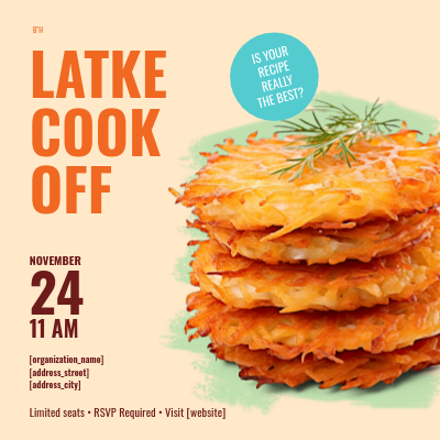 Latke Cook Off Social Media