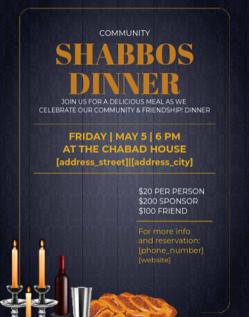 Shabbat dinner Flyer Variation