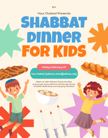 Family Shabbat Dinner Flyer